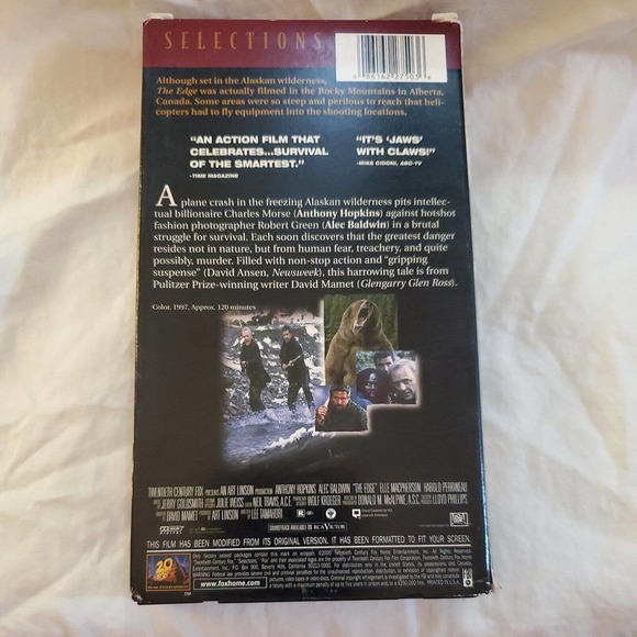 20th Century Studios | Media | The Edge Vhs 998 Anthony Hopkins Alec ...
